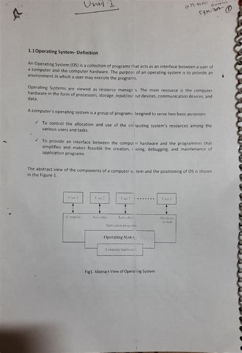 Os Unit Notes B Tech CSE Nd Year Studocu