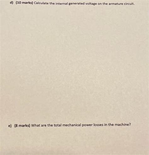 Solved 2 A 120 Hz A Connected Eight Pole Synchronous