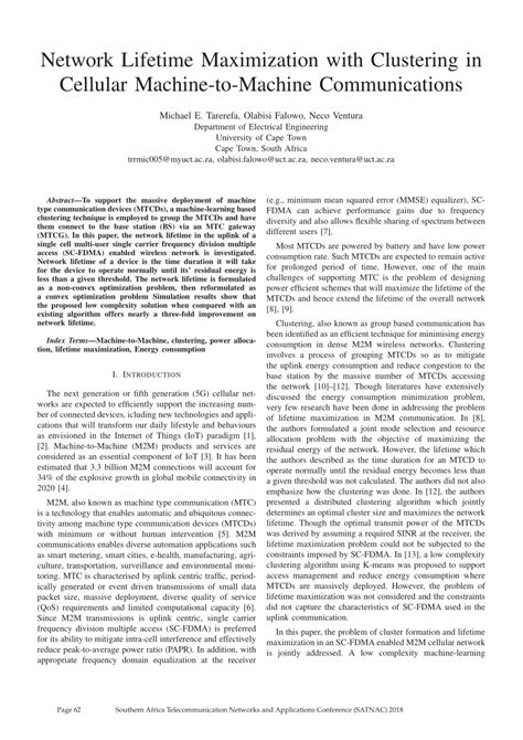 pdf network lifetime maximization with clustering in cellular machine