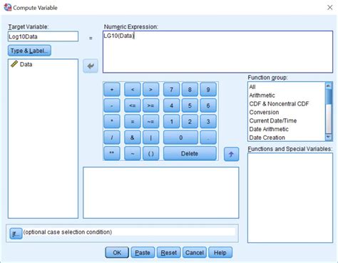 Spss Log10 Transform Data Compute Variable Top Tip Bio