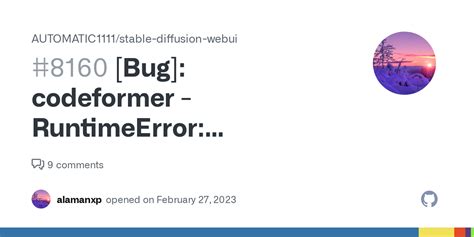 Bug Codeformer Runtimeerror Unexpected Eof Expected X More Bytes