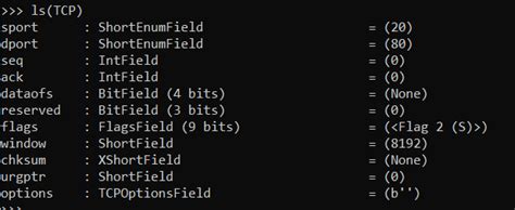 Python 3x Tcp Fields With Scapy Stack Overflow
