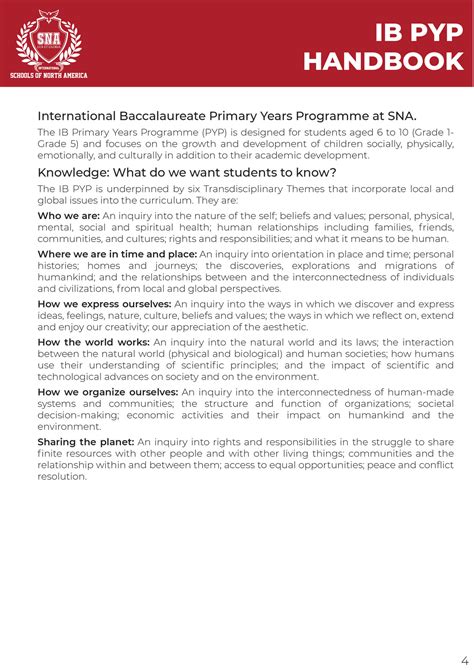 The Ib Primary Years Programme Pyp International Schools Of North