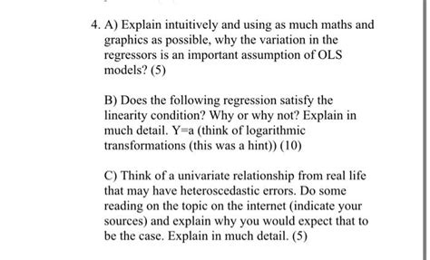 solved 4 a explain intuitively and using as much maths and