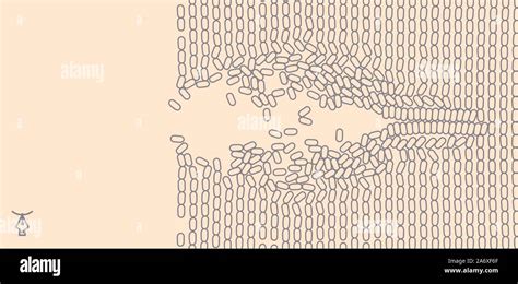 Irregular Array Or Matrix Of Random Ovals Background Breaking Down Into Small Fragments Stock