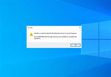 Solved Windows 10 Printer Spooler Error Code 0x800706b9