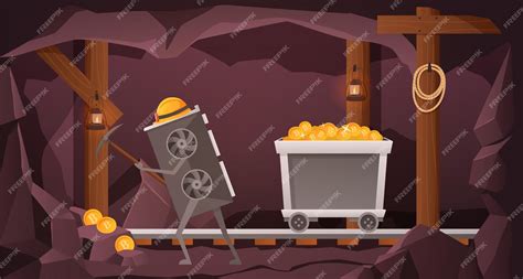 Premium Vector Gpu Crypto Mining Graphic Card Miner Worker Character Mining Bitcoins Digital