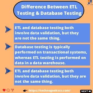 ETL Testing Vs Database Testing PDF
