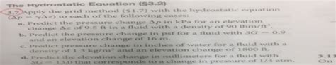Solved The Hydrostatic Equation S3 2 3 乙apply The Grid