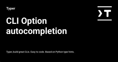Cli Option Autocompletion Typer