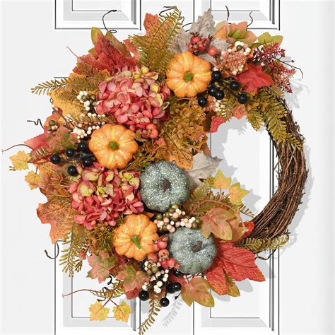 20 Inch Fall Wreaths For Front Door Half Circle Autumn