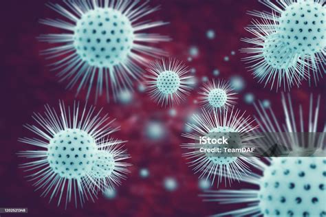 만성 질환을 일으키는 3d 그림 바이러스 감염 코로나 바이러스 간염 바이러스 인플루엔자 바이러스 H1n1 독감 세포 감염 유기체 보조 바이러스 추상적 배경 0명에 대한 스톡
