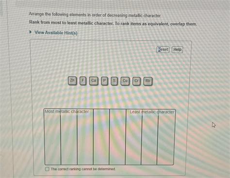 Solved Arrange The Following Elements In Order Of Decreasing