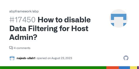 How To Disable Data Filtering For Host Admin · Issue 17450