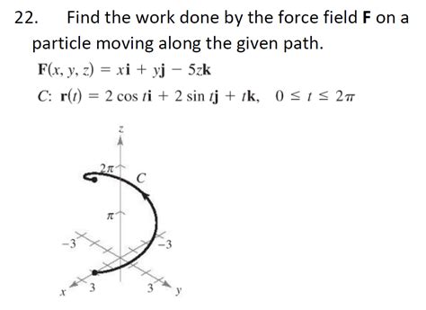 solved find the work done by the force field f on a particle