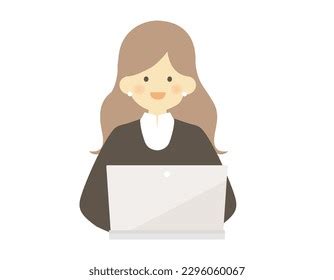 Woman Explaining How Use Computer Vector Stock Vector Royalty Free Shutterstock