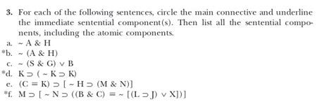 Solved 3 For Each Of The Following Sentences Circle The