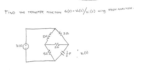 Solved FIND MESH ANALYSIS THE TRANSFER FUNCTION Chegg