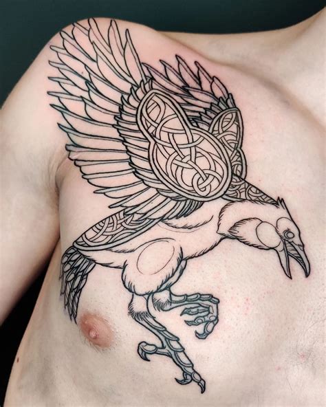 Tribal Raven Head Tattoo