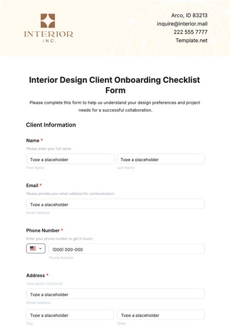 Free Client Information Form Template To Edit Online