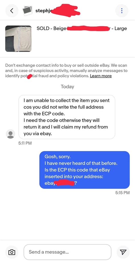 Ebay Ecp In Shipping Address R Scams