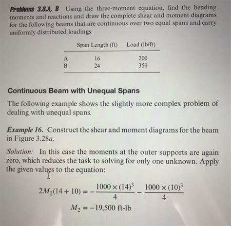 Continuous Beam Three Unequal Spans Uniformly Distributed Load Home