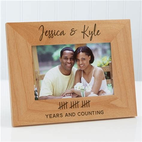Anniversary Tally Personalized Wood Picture Frame 4 X 6