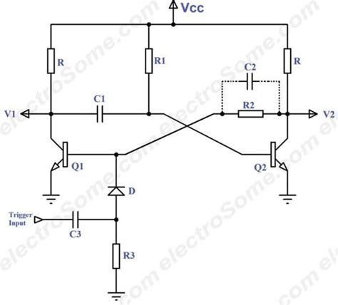 Monostable Multivibrator Using Transistors