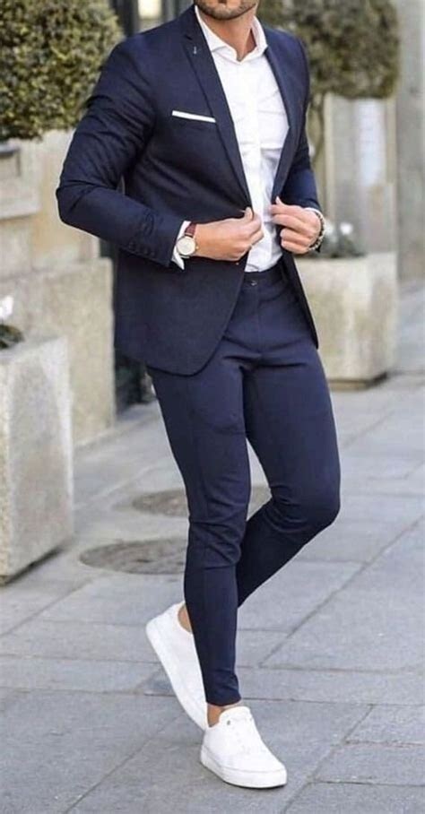 Madhu Couture Men Suit 2 Piece Blue Suits For Men Slim Fit Suits