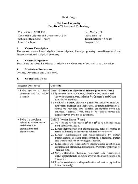 Algebra And Geometry Pdf Matrix Mathematics Eigenvalues And