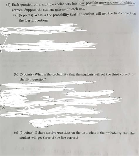 solved 2 each question on a multiple choice test has four