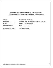 DBMSLABMANUAL Doc SRI MITTAPALLI COLLEGE OF ENGINEERING DEPARTMENT OF COMPUTER SCINECE