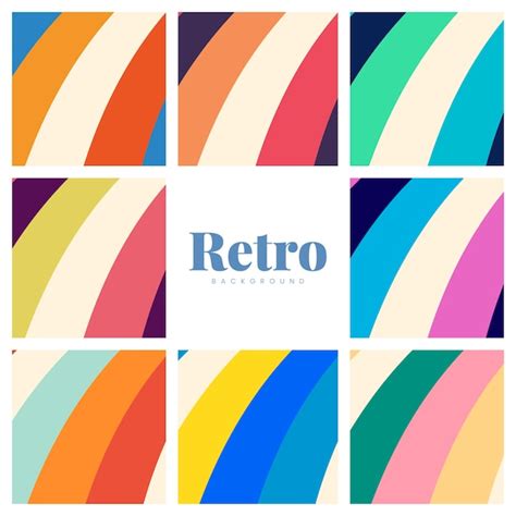 Free Vector Set Of Colorful Retro Print Backgrounds