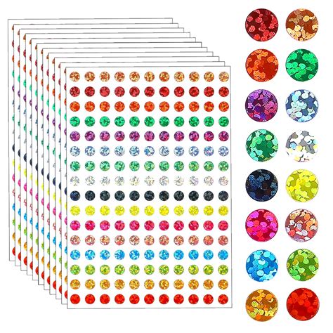 1 4 Laser Color Coding Labels 20 Sheets Shinny Round Dot Stickers Circle Dot