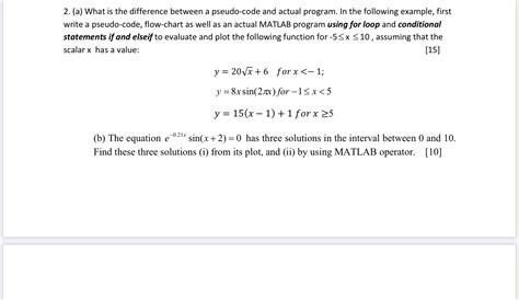 solved 2 a what is the difference between a pseudo code