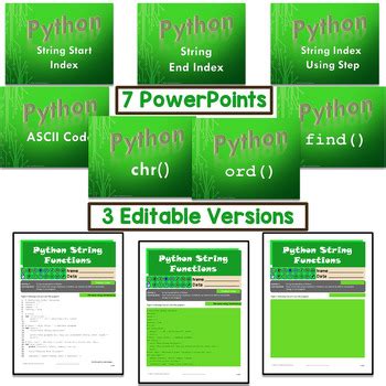 String Functions In Python Editable Coding Activities By Computer Corner
