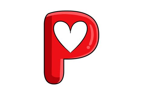 Valentine Alphabet Letter P Isolated Graphic By Goodtimeartsy