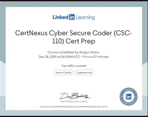 Shagun Raina On Linkedin I Am Excited To Announce That I Have Completed The Certnexus Cyber Secure