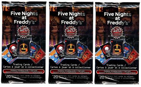 3x Fnaf Five Nights At Freddys Official Trading Card Booster Packs