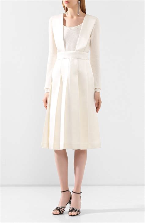 Женское белое шелковое платье Miu Miu купить в интернет магазине ЦУМ арт Mf3719 4p2 F0k74