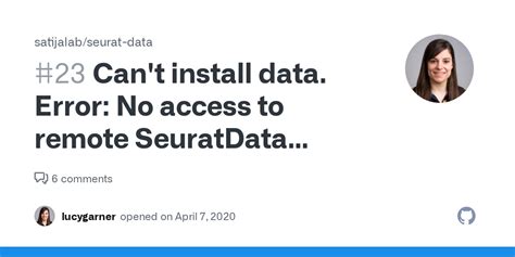 Cant Install Data Error No Access To Remote Seuratdata Repository