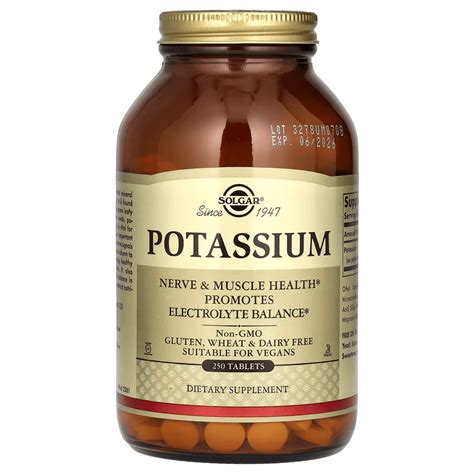 Калий SOLGAR (Солгар) Potassium таблетки флакон 250 шт (5550004442627 ...