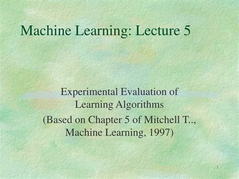 Ppt Experimental Evaluation Of Learning Algorithms Understanding