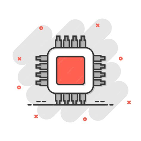 Premium Vector Computer Cpu Icon In Flat Style Circuit Board Vector Illustration On White