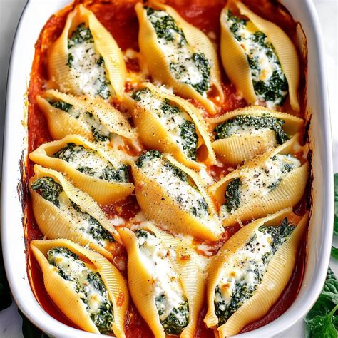 Easy Spinach And Ricotta Stuffed Shells Recipe Savoury Flavor