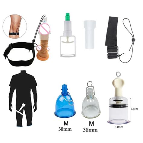 Male Penis Pump Enlarger Tension Vacuum Cup Hanger Trainer Manual Dick Enhancer Extender
