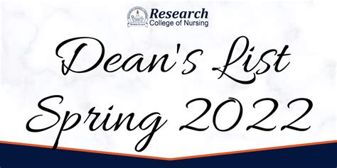 Research College of Nursing announces spring 2022 Dean’s List | Research College of Nursing