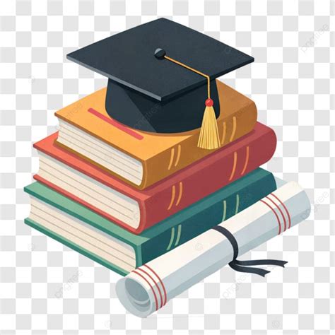 Education Theme With Books And Graduation Cap Education Clipart