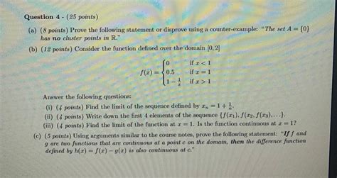 Solved A Points Prove The Following Statement Or Chegg
