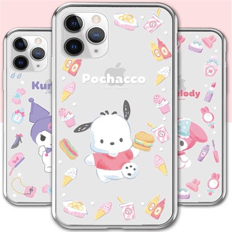 [산리오 정품] 산리오캐릭터즈 써클해피니스 투명 젤리케이스 헬로키티 마이멜로디 쿠로미 시나모롤 캐릭터 폰케이스 아이폰 14 13 12 11 갤럭시 S22 S21 S20 노트